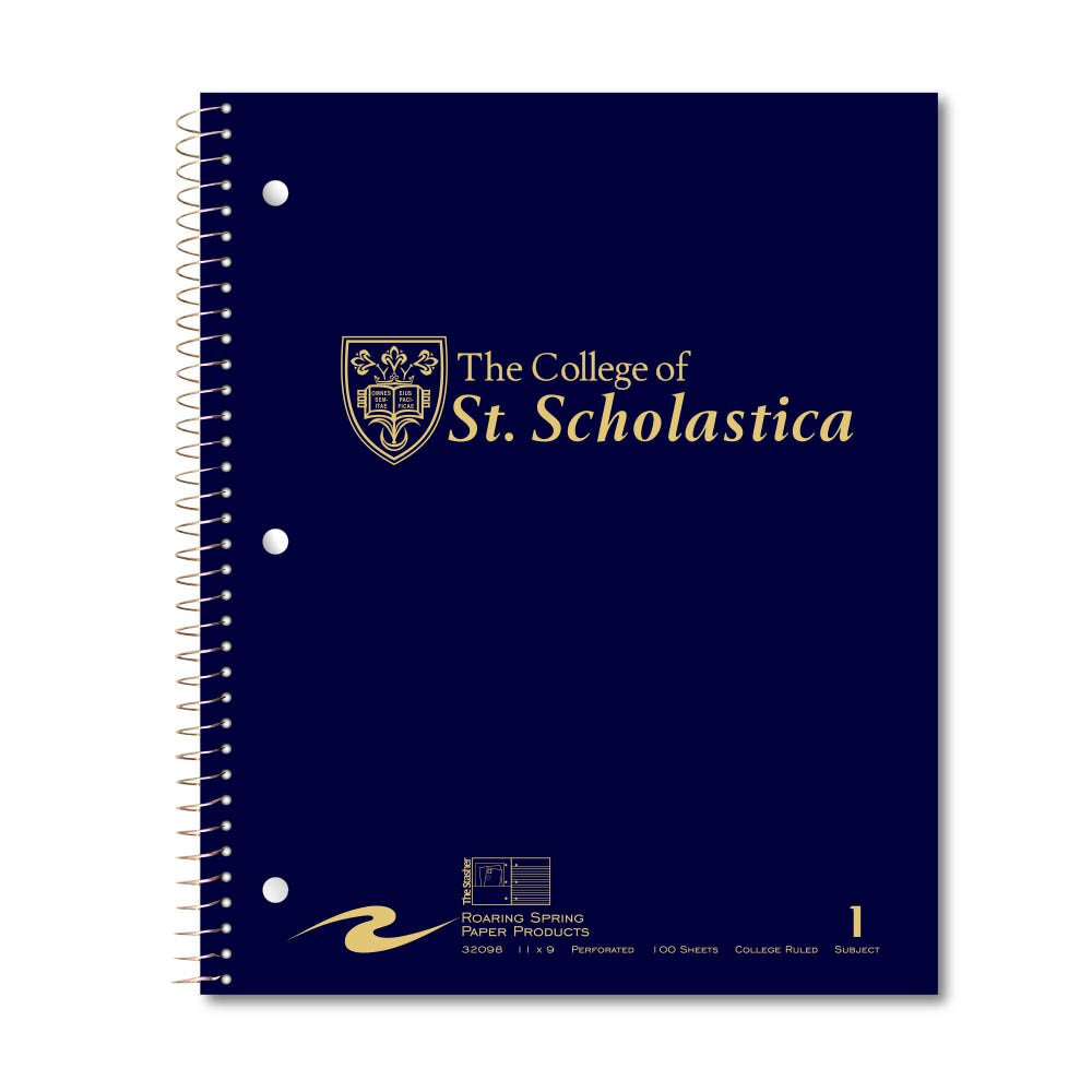 Roaring Springs 1 Subject Stasher Notebook - Navy with Gold Imprint